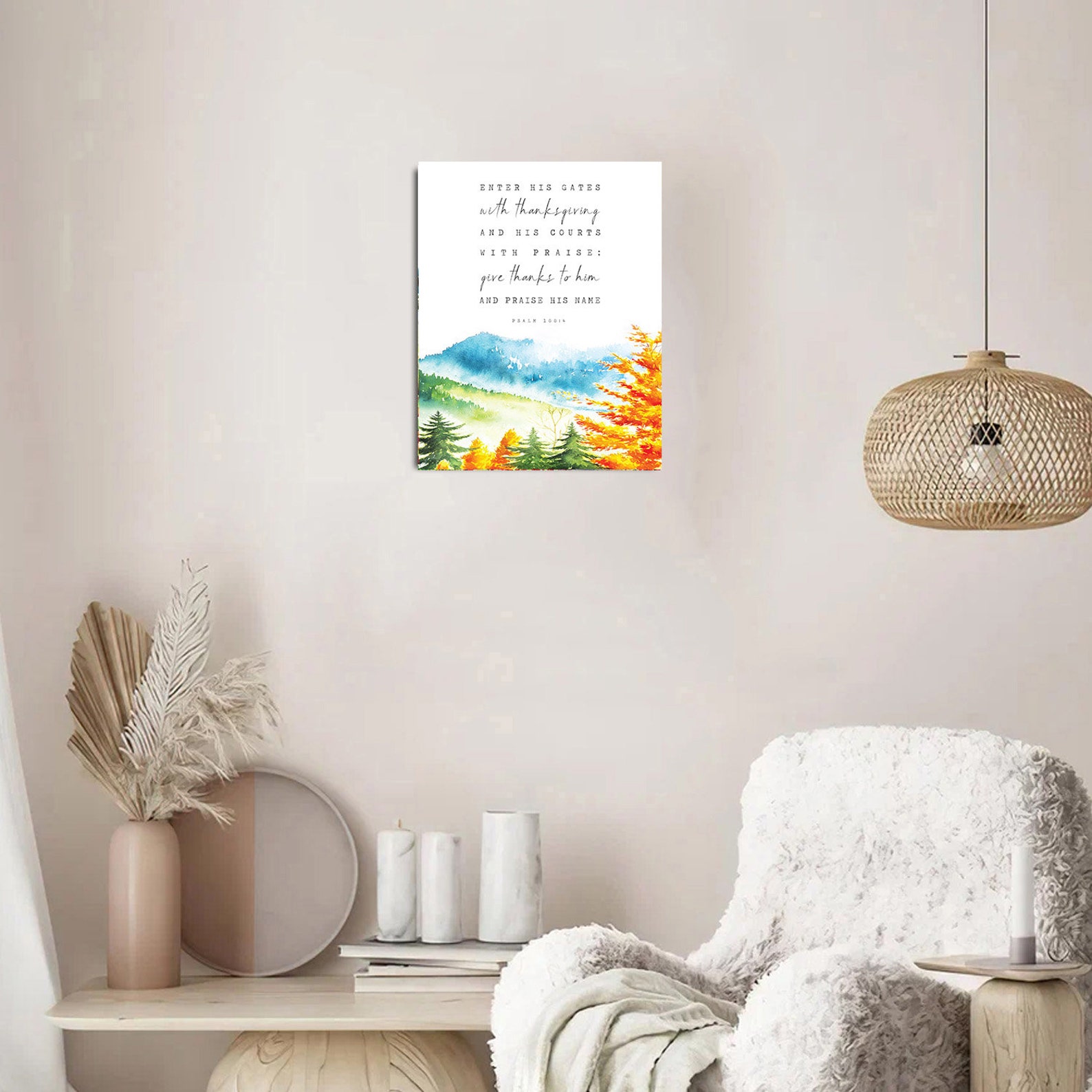 Jbling Scripture Canvas Enter Into His Gates With Thanksgiving, and ...