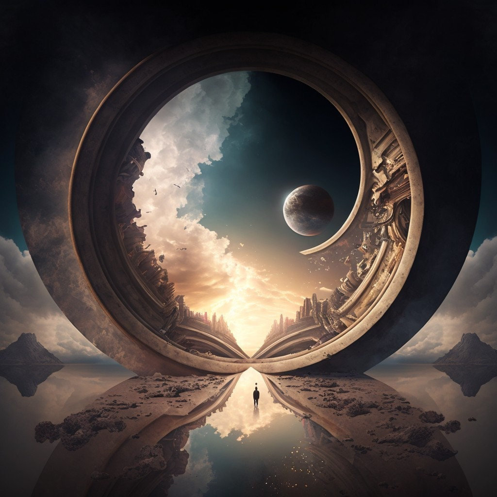 Infinite Landscape 1 Digital Art Print Ai Generated Square Etsy