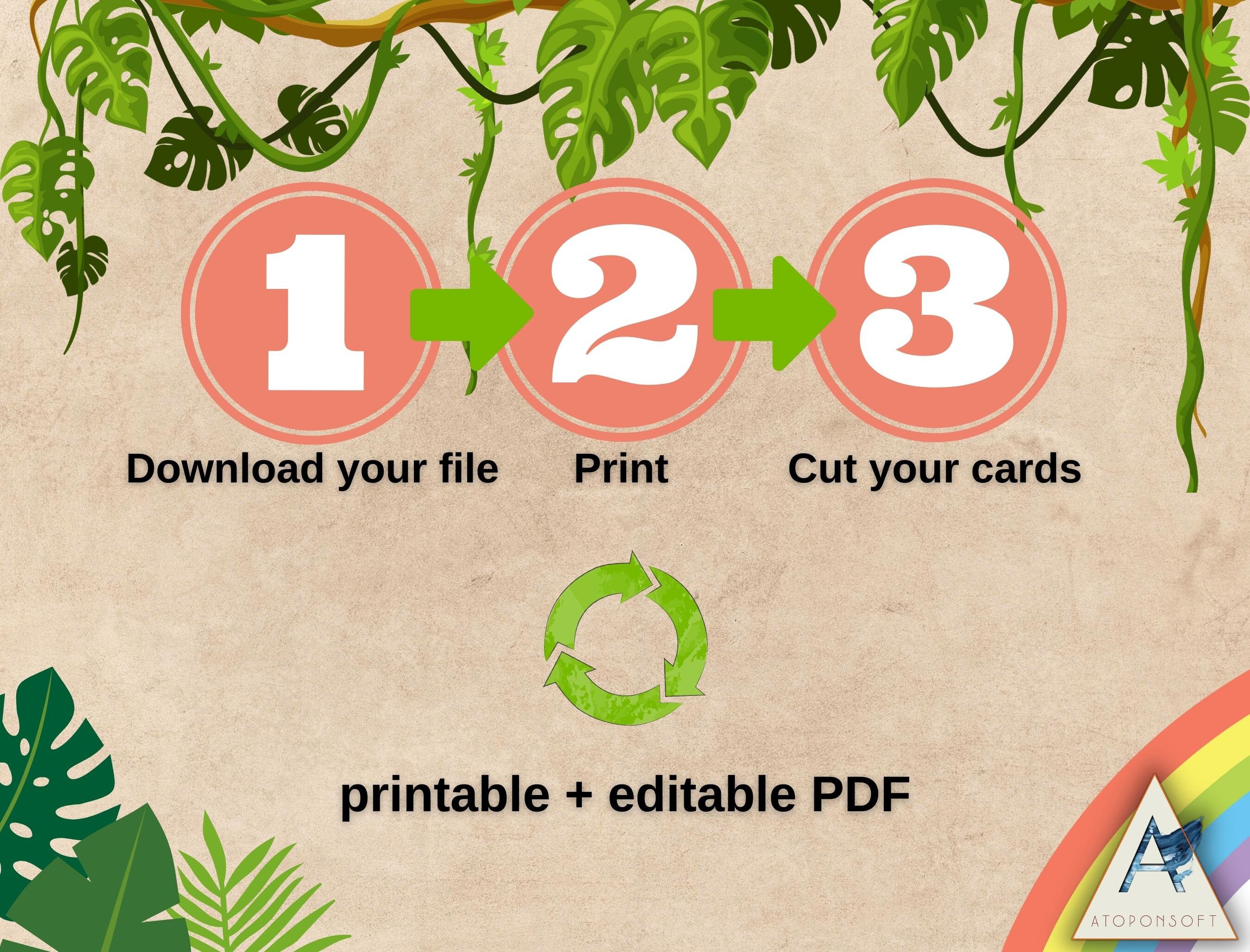60 WILD ANIMALS FLASHCARDS, Montessori, Flashcards, Educational ...