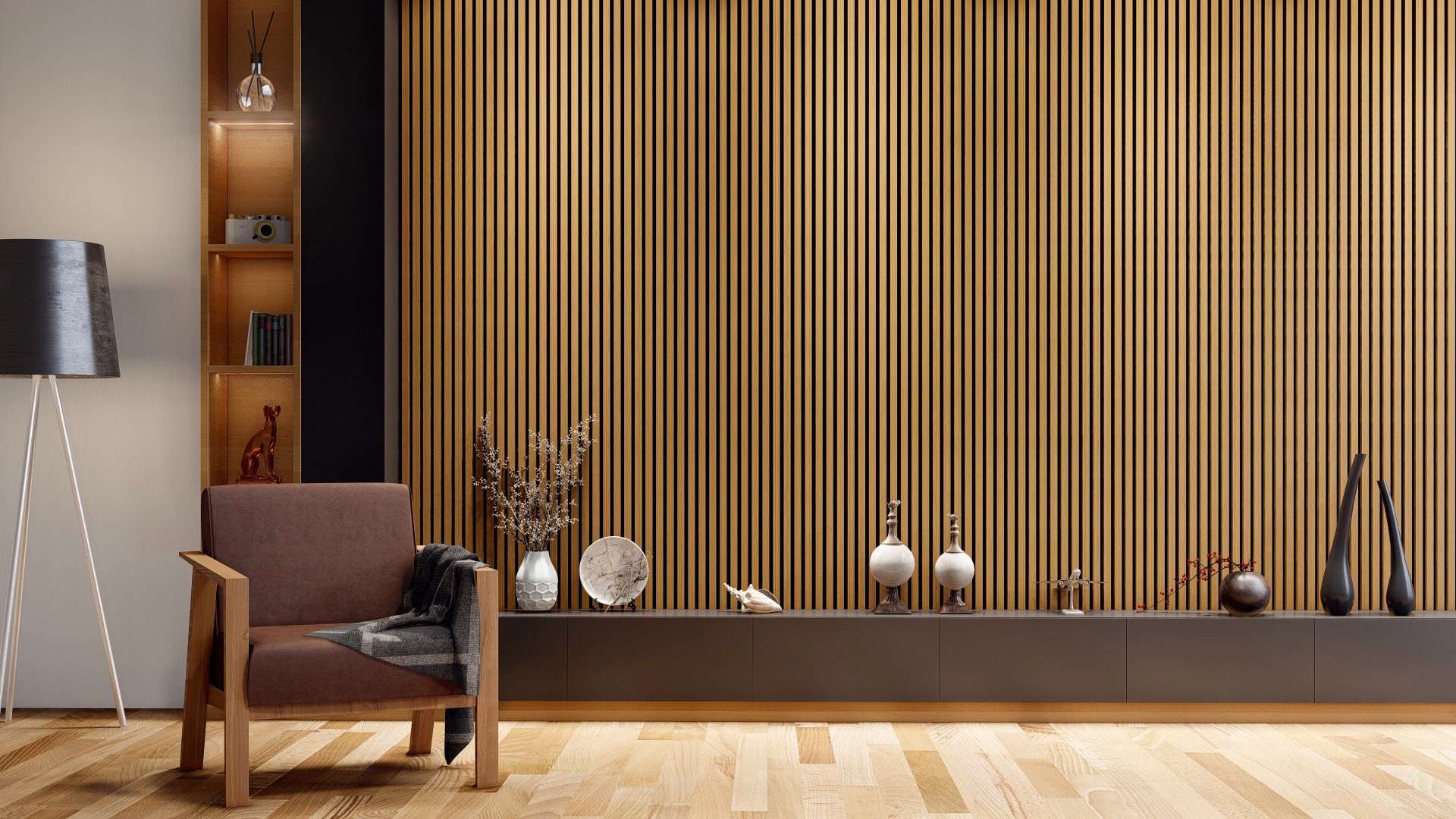 Acoustic Wood Slat Wall Panel - Teak - Etsy