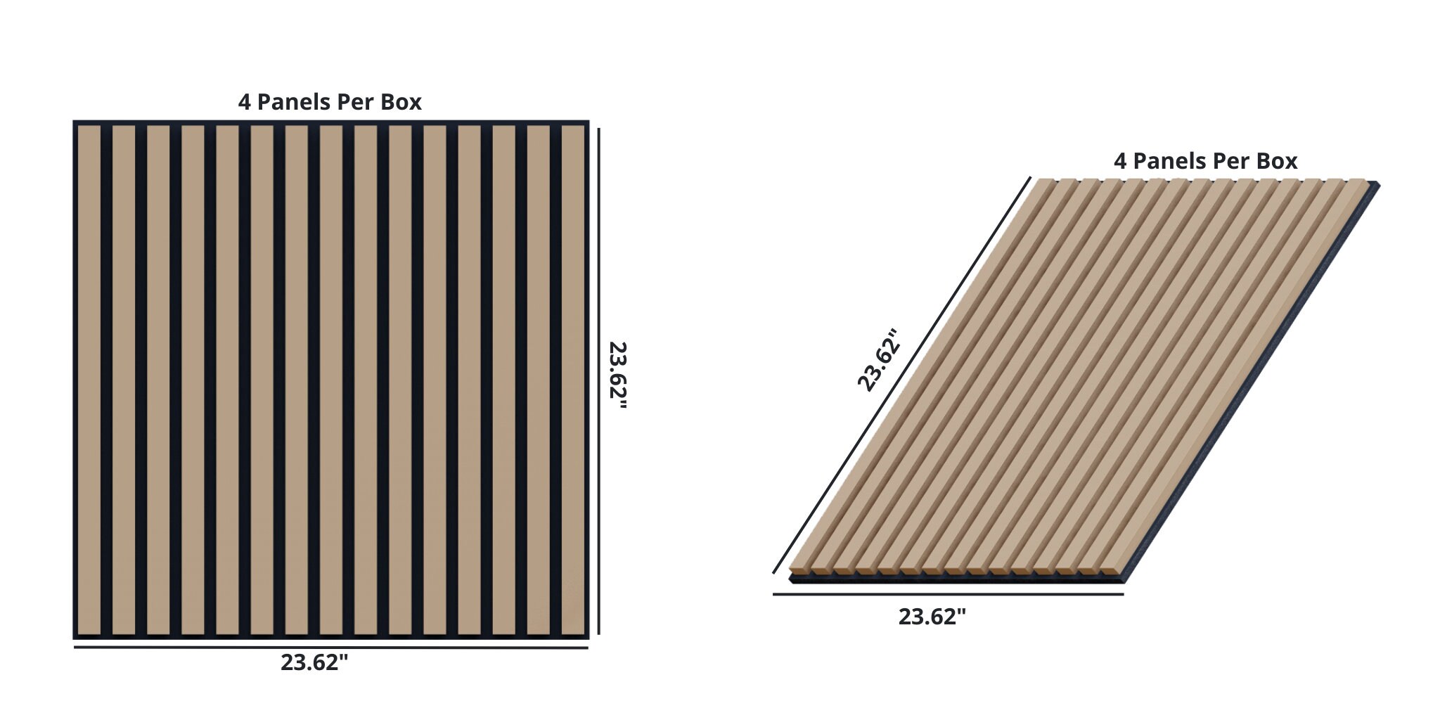 VW60 Acoustic Wood Slat Wall Panel - Oak (23.6x23.6 VW60 Acoustic Wood Slat Wall Panel - Oak (23.6x23.6
