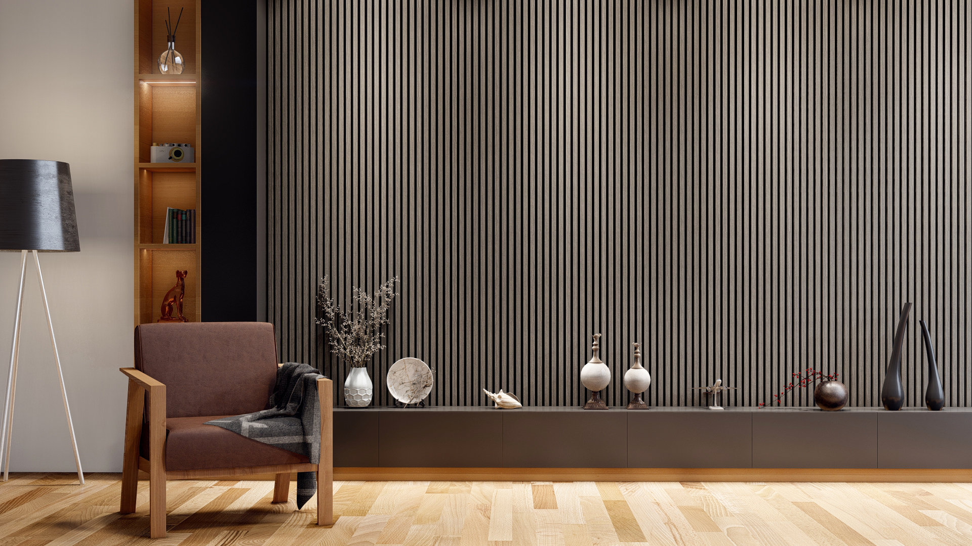 Acoustic Wood Slat Wall Panel - Grey Oak - Etsy