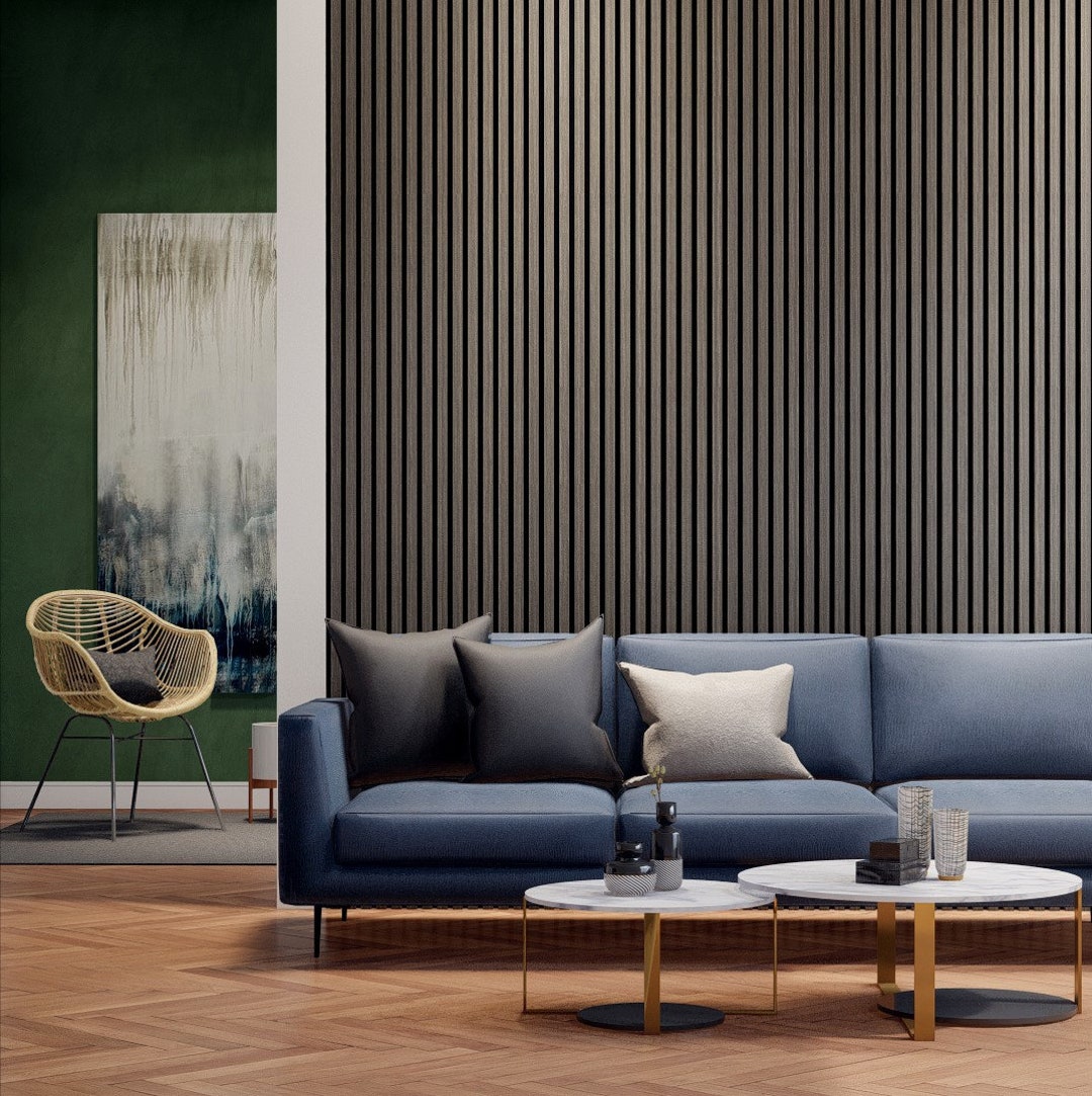 Acoustic Wood Slat Wall Panel - Grey Oak - Etsy