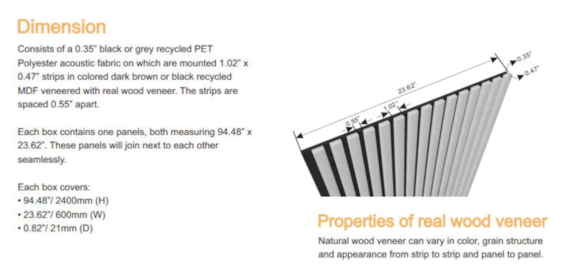 Acoustic Wood Slat Wall Panel Oak - Etsy