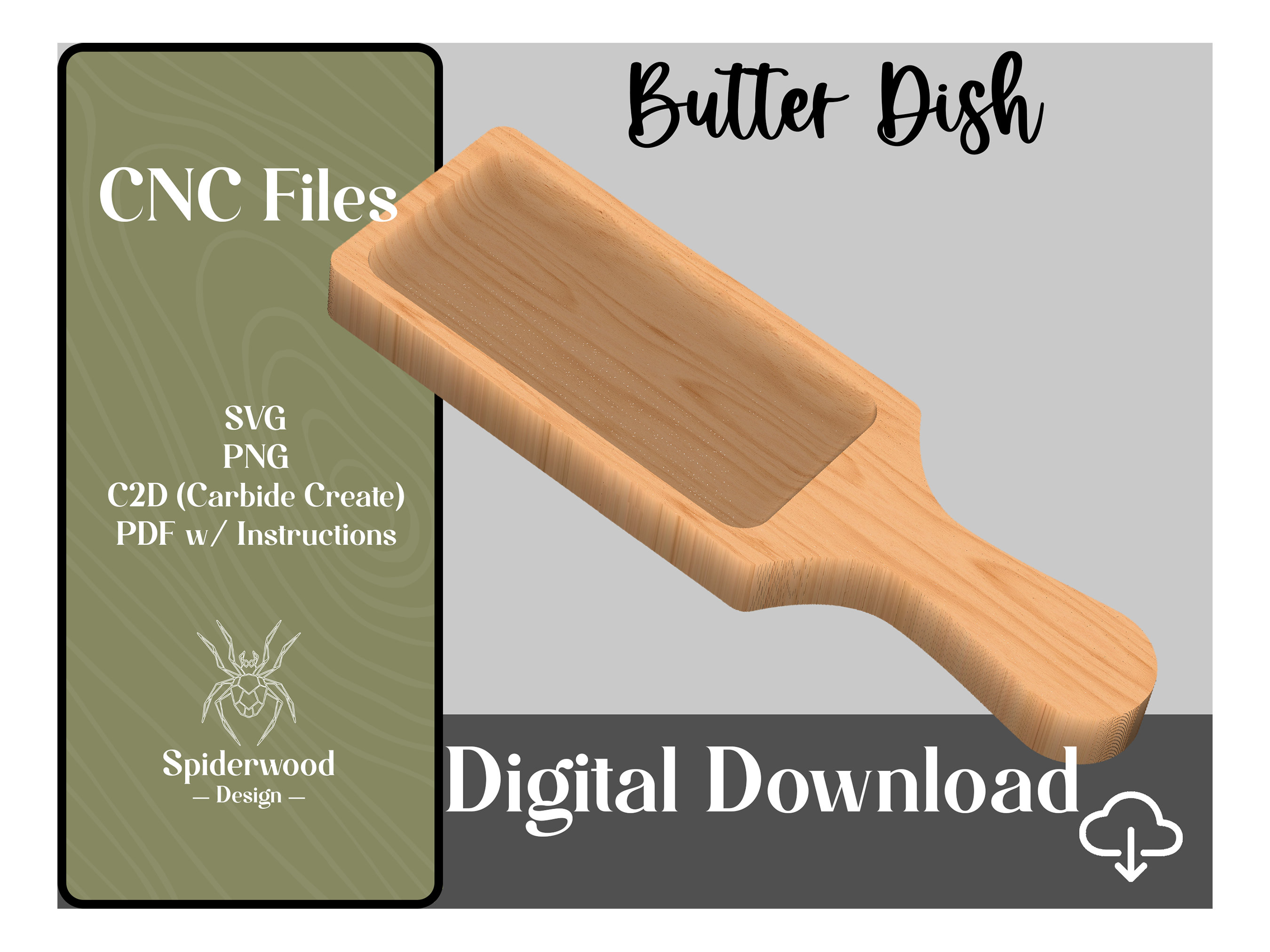 Butter Dish Butter Tray .svg File CNC File .png File CNC Plans Carbide ...