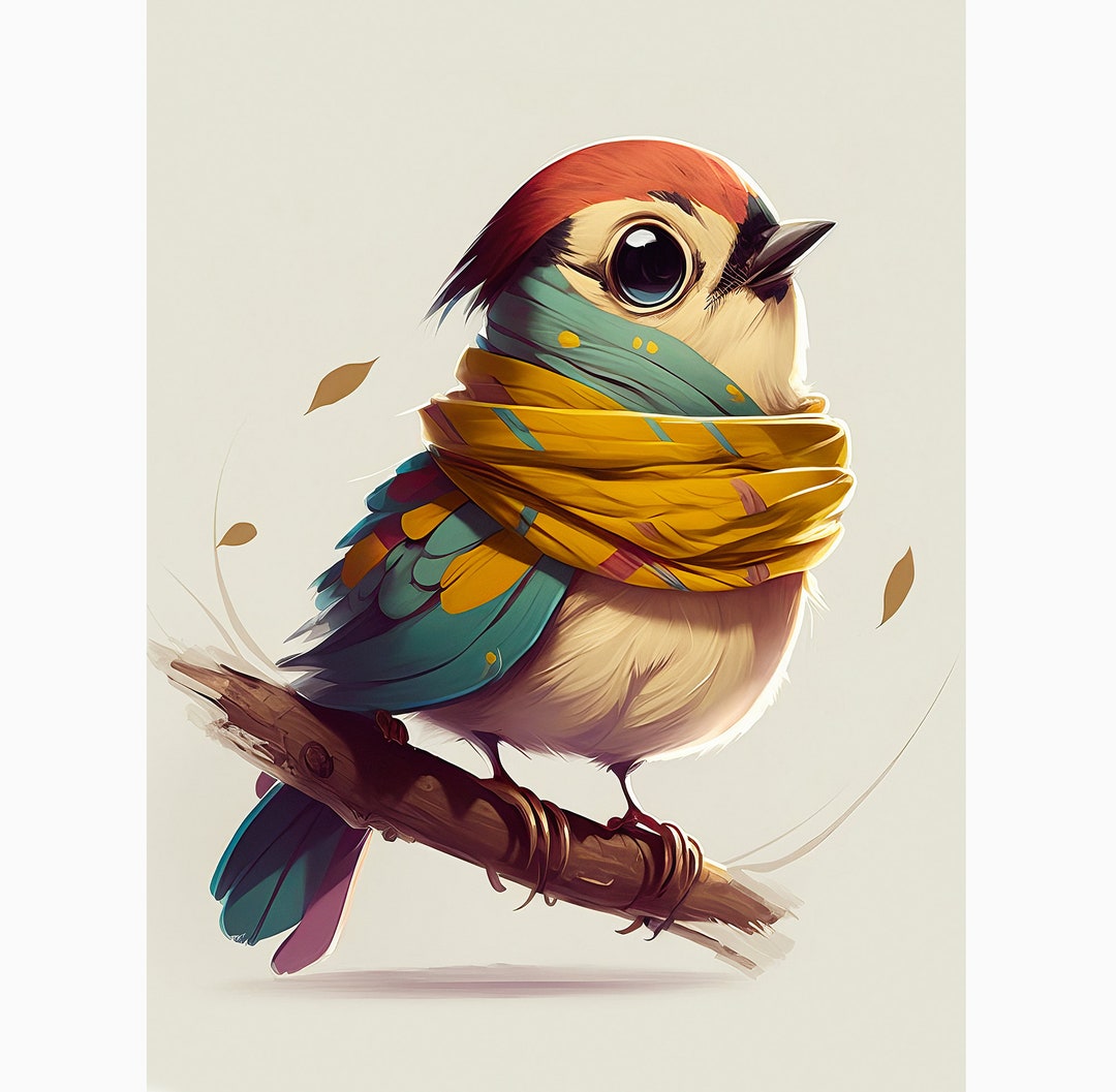 Printable Cute Bird Kids Wall Art Kids Room Art Birdie Nursery Wall Art ...