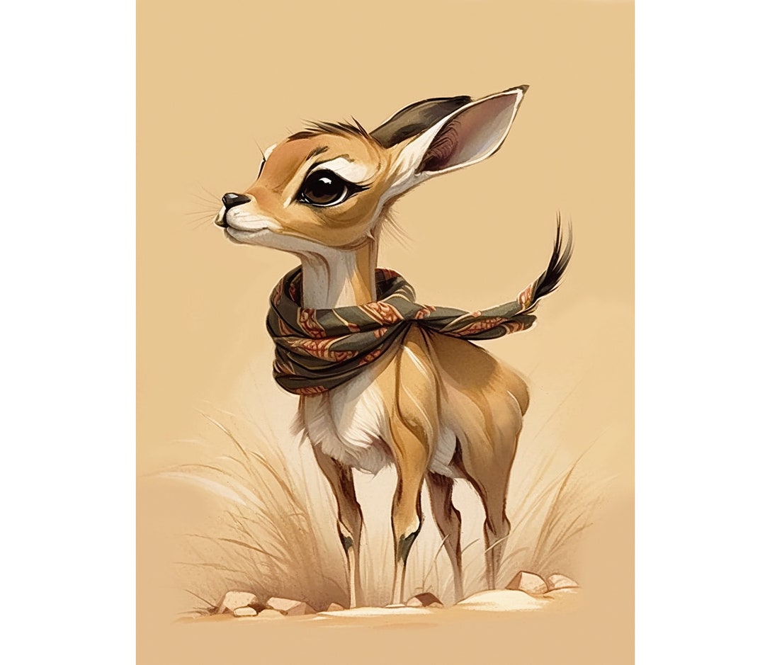 Printable Cute Antelope Kids Room Decoration Nursery Wall Art - Etsy