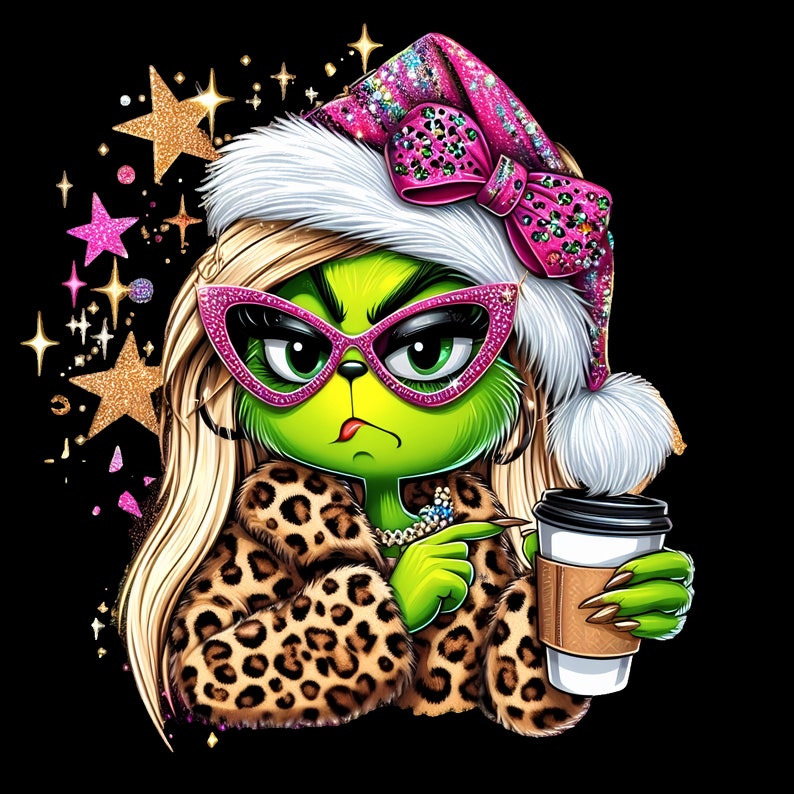 Boujee Grinch 3 Png Watercolor Splash Digital Clipart, Bear With Cute ...