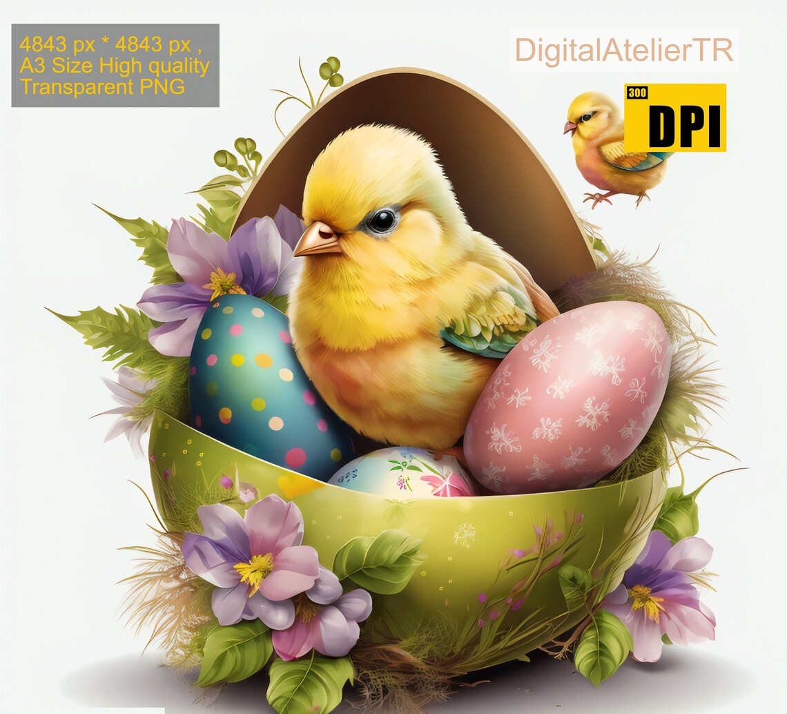 5 Transparent PNG Easter Chicks Easter Bunny and Easter Png - Etsy