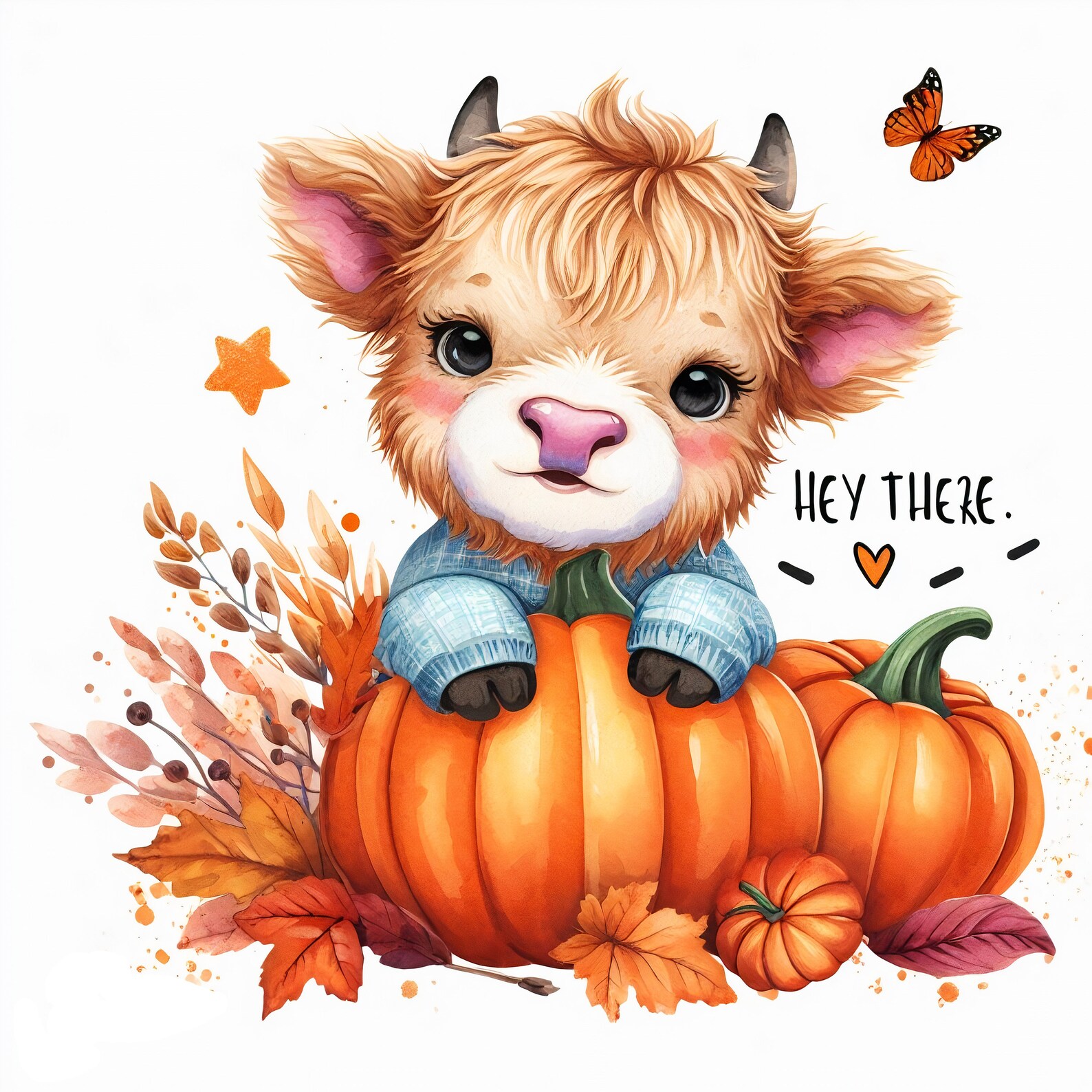 Fall Baby Highland Cow PNG, Funny Sublimation Tumbler, Hay There ...