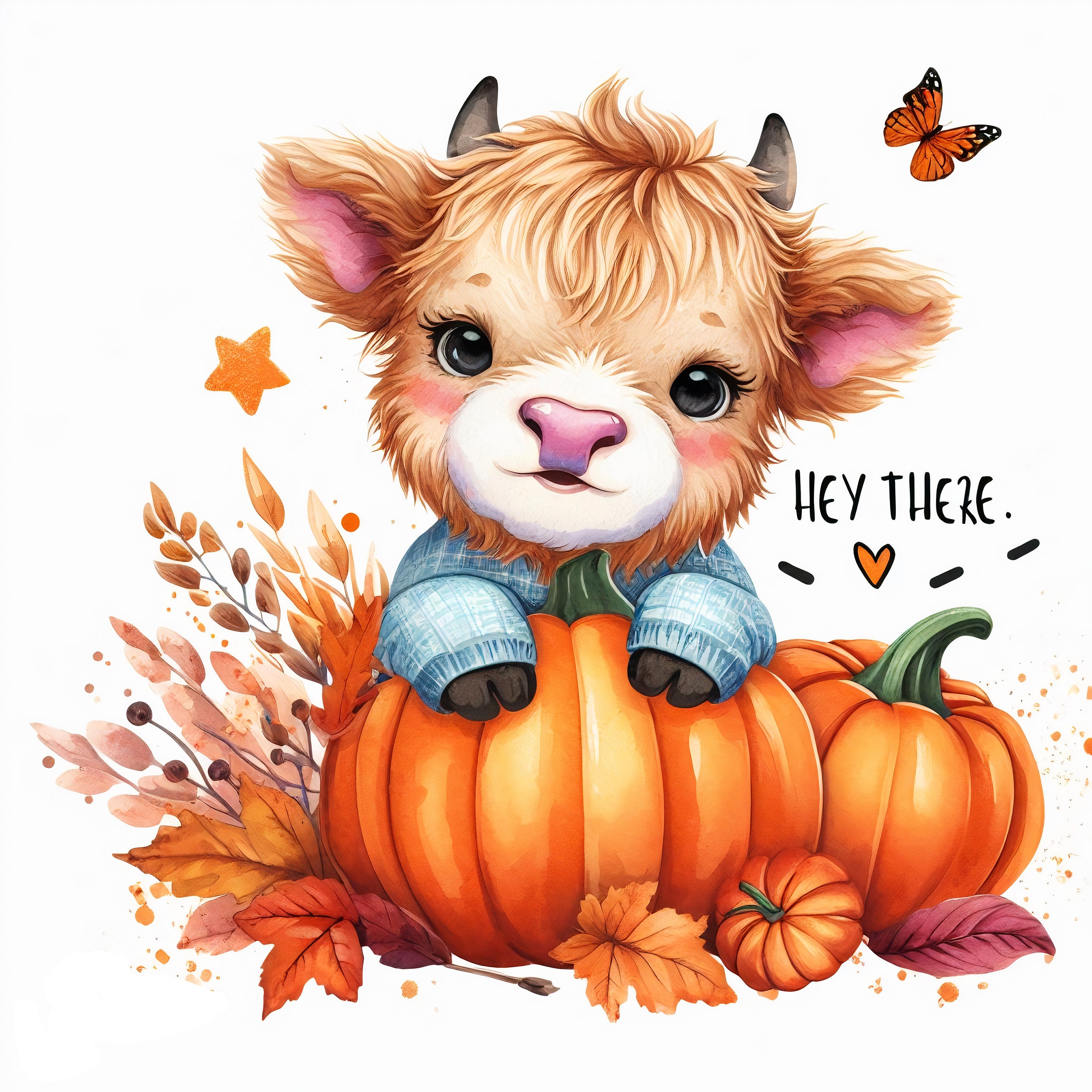 Fall Baby Highland Cow PNG, Funny Sublimation Tumbler, Hay There ...