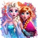 Elsa and Anna Frozen Shocked 4 Png Splash and Watercolor Digital Design ...
