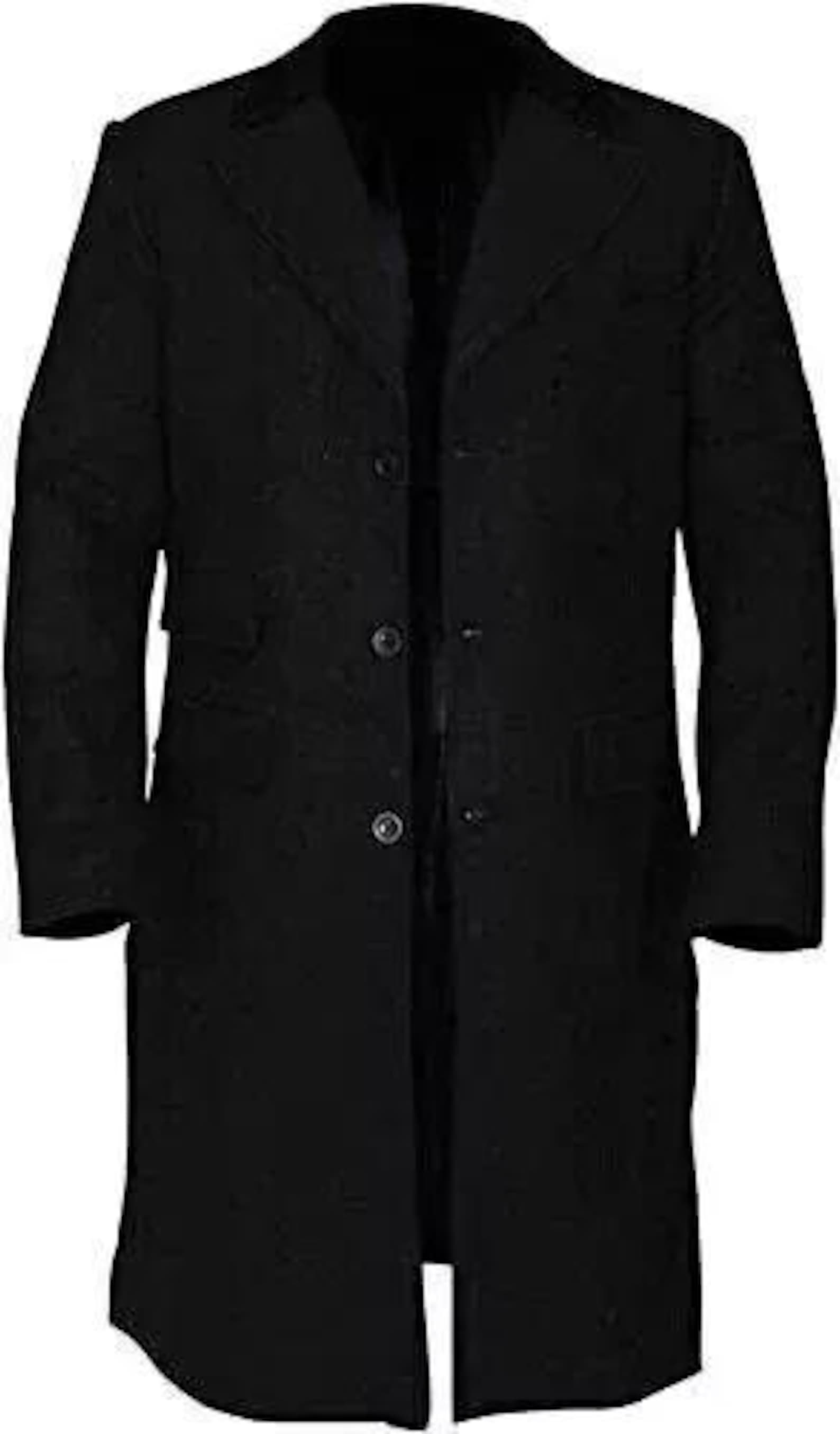 Peaky Blinders Mens Black Wool Trench Coat Thomas Shelby Long Gothic ...
