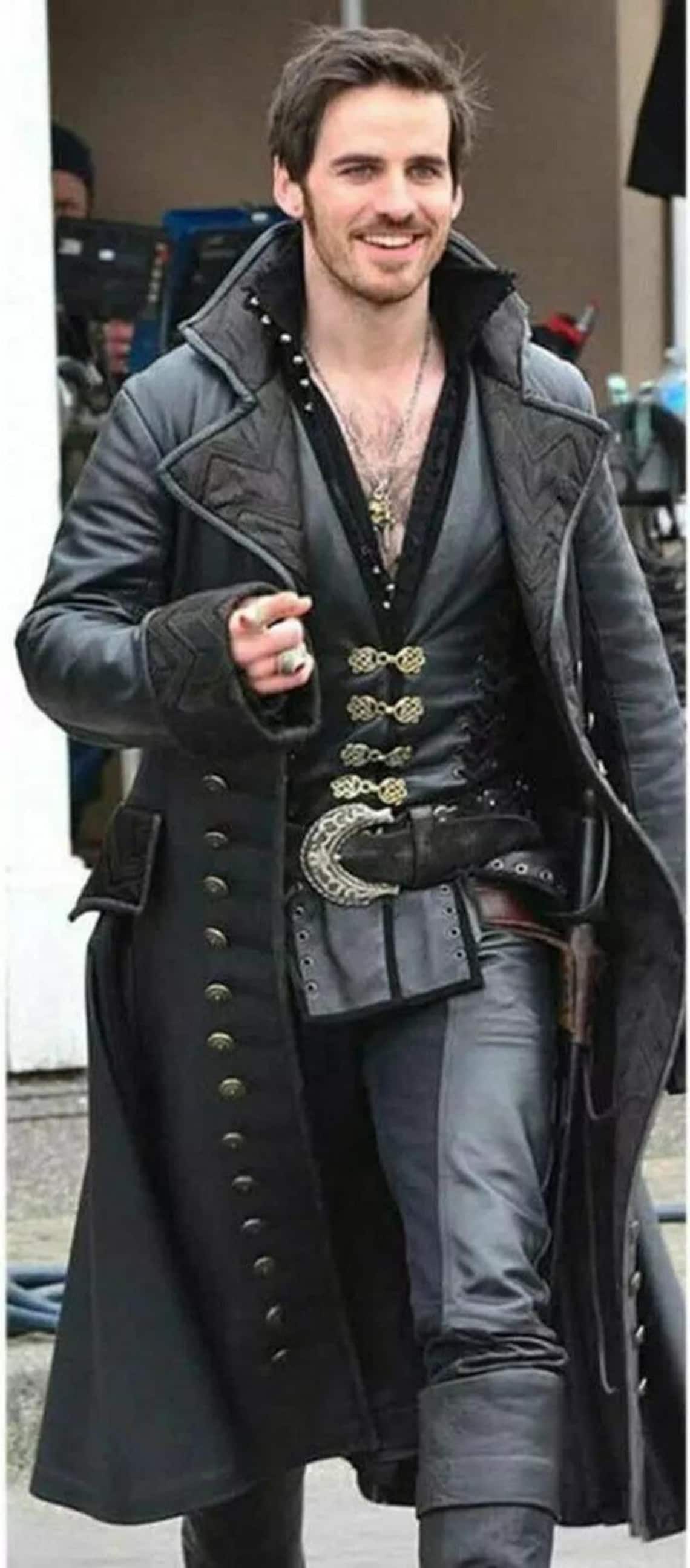 Once Upon a Time Captain Hook Black Leather Coat - Etsy