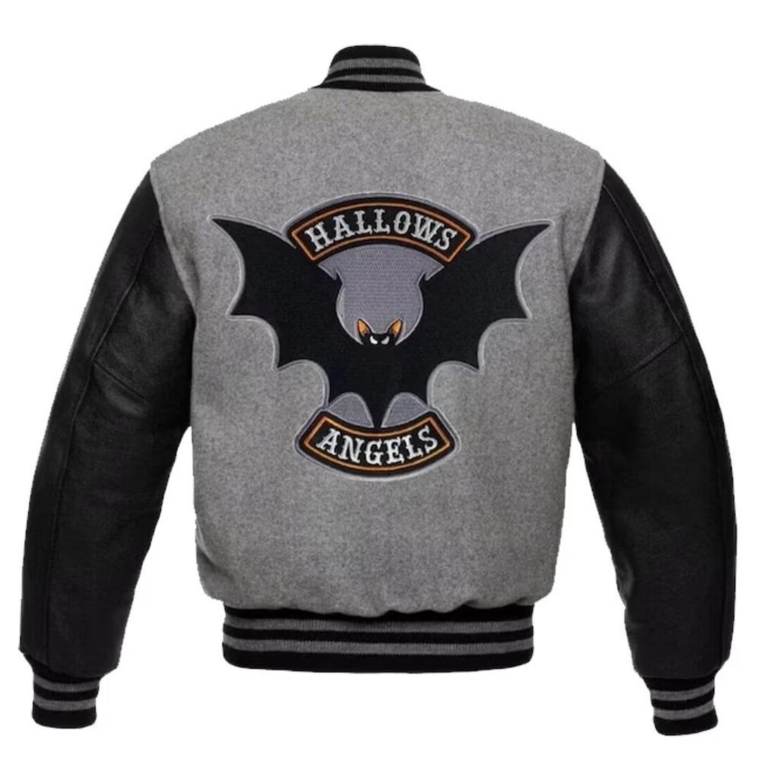 Letterman New Halloween Streetwear Gray Wool & Leather Embroidery ...