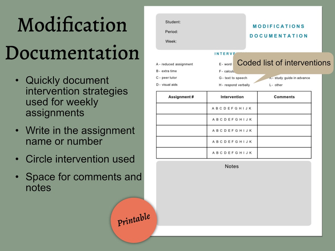 Teacher Modification Notes, Student Plan, Downloadable Teacher PDF ...