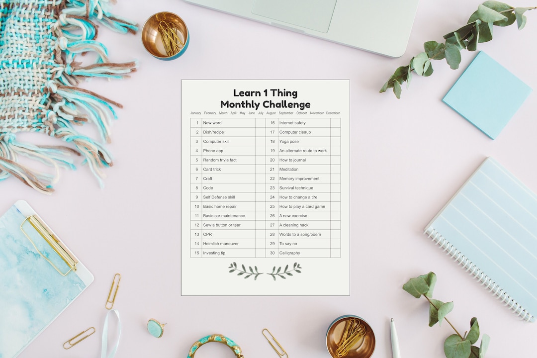 Learn 1 Skill Monthly Challenge, Learning Planner Page, Education ...