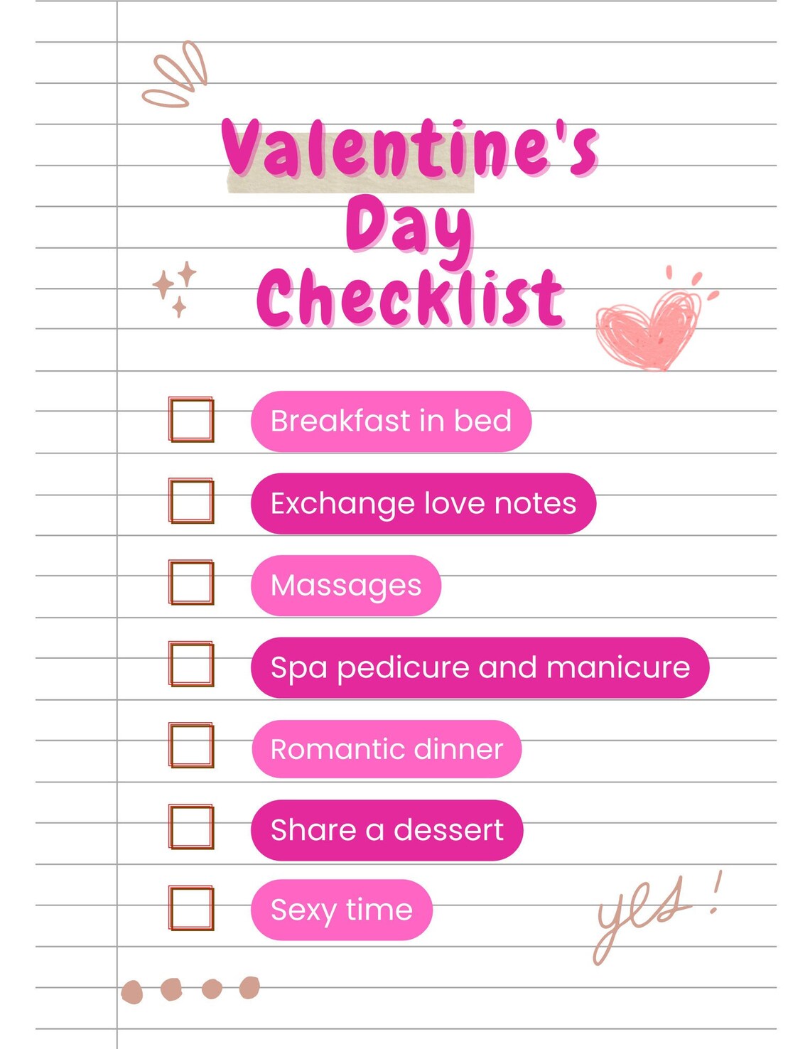 Valentine's Day Checklist - Etsy