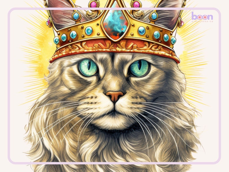 Cat Design PNG, Queen Cats, Cool Cat PNG, Funny Cat PNG, Cat ...