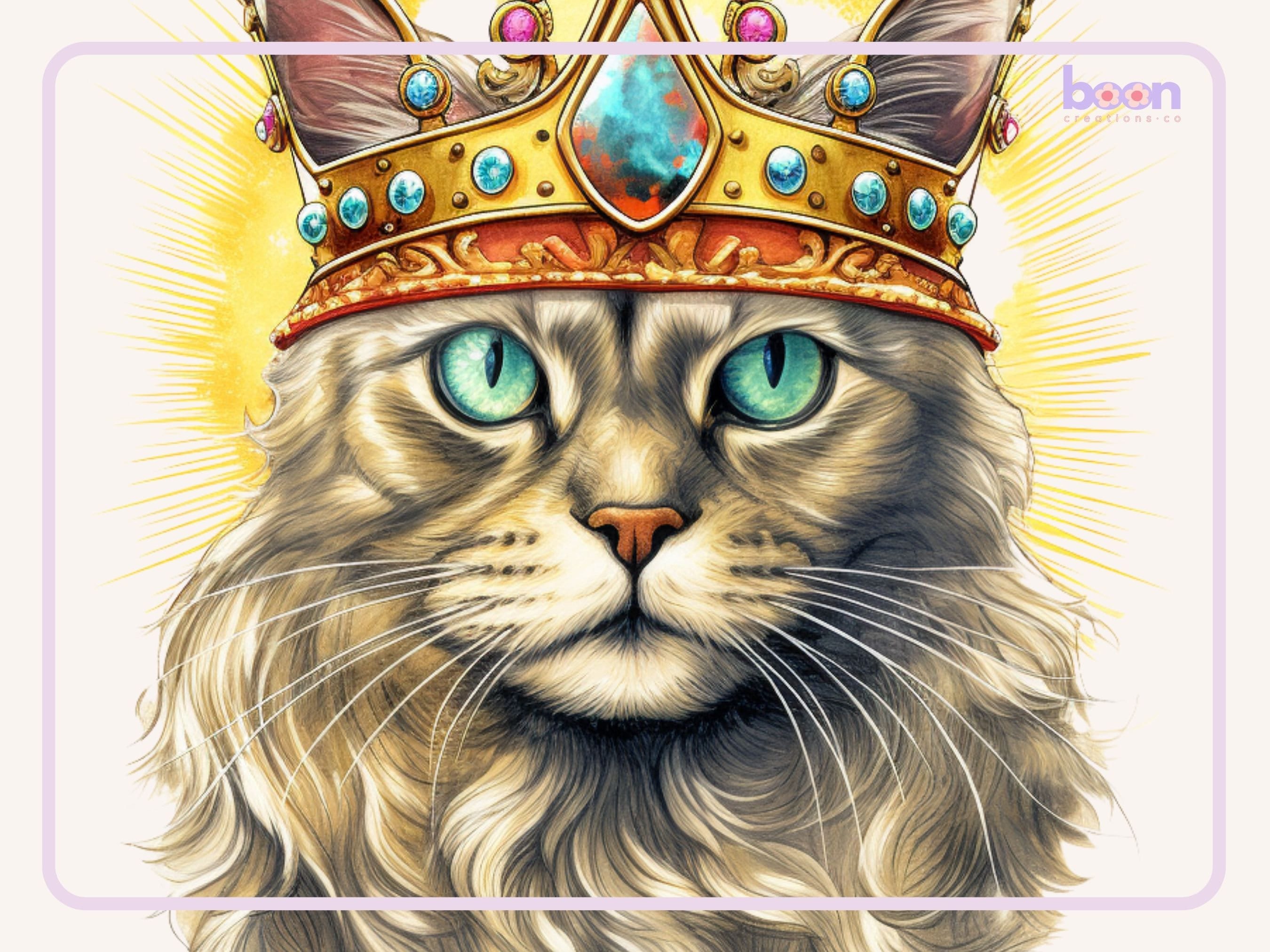 Cat Design PNG, Queen Cats, Cool Cat PNG, Funny Cat PNG, Cat ...
