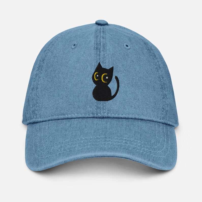 Black Cat Hat Embroidered Baseball Cap for Cat Mom, Cat Dad Hat, Mom ...