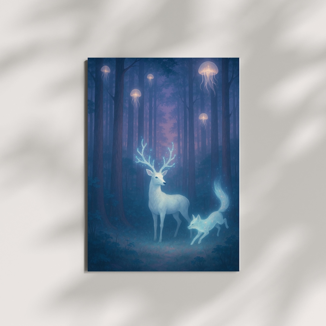 Dreamcore Forest Creatures – Mystical Deer & Spirit Fox Art | Surreal ...