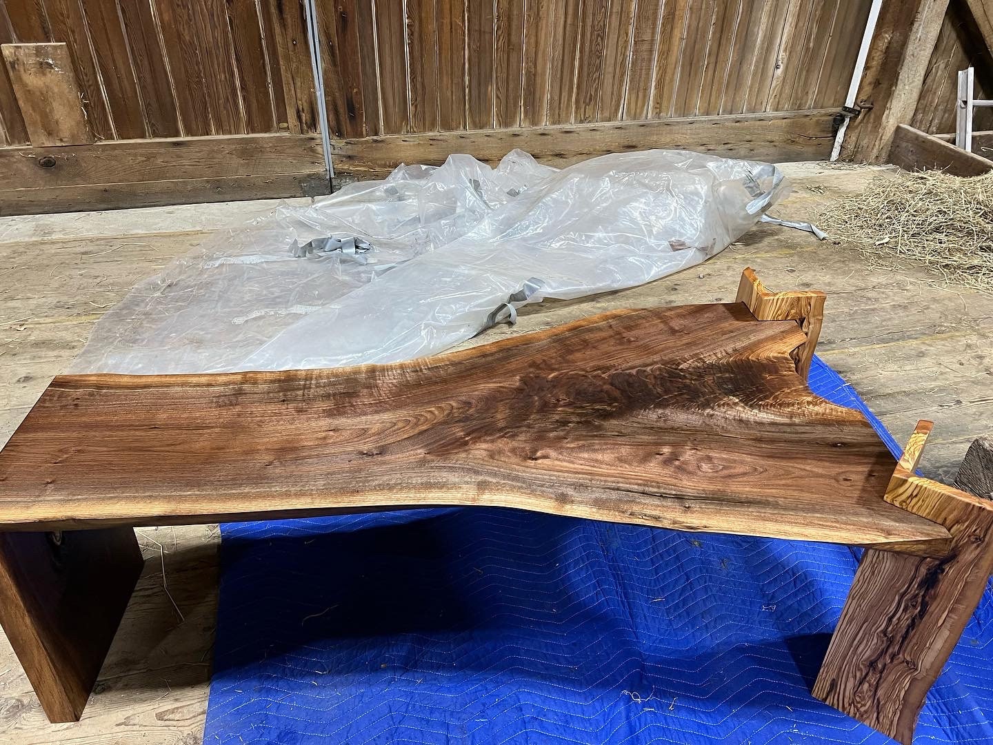 Custom Slab Waterfall Table With Floating Joinery Legs - Etsy
