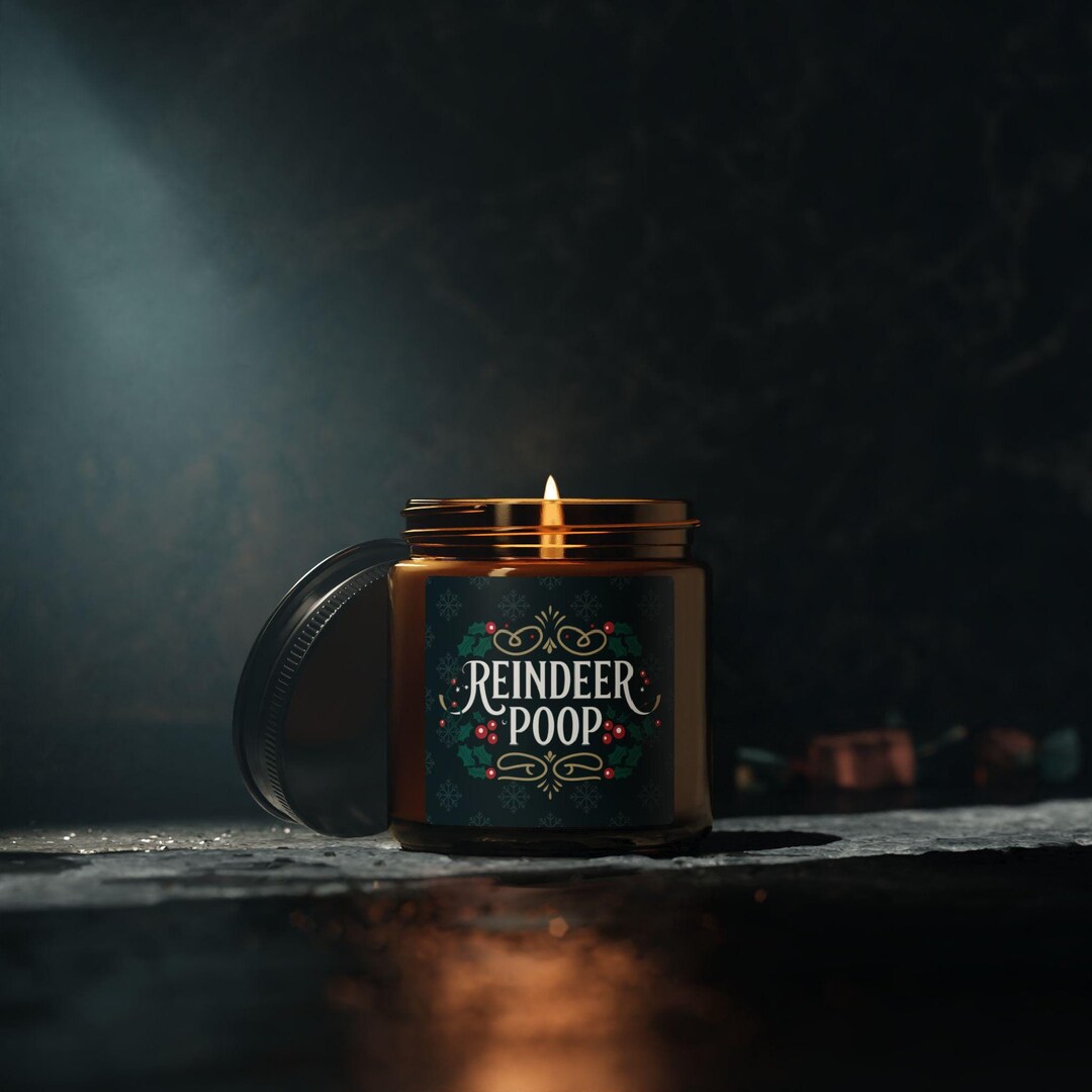 Funny Reindeer Poop Design Soy Candle, Christmas Decor, Cozy Atmosphere ...