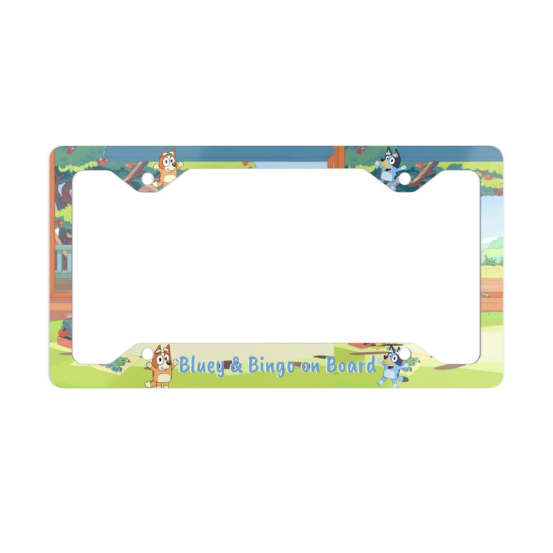 Bluey Metal License Plate Frame Bluey and Bingo on Board - Etsy Canada