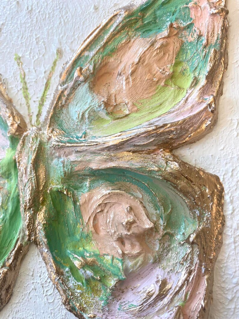 Original Textured Artwork-butterfly (cream Textured Background - Etsy