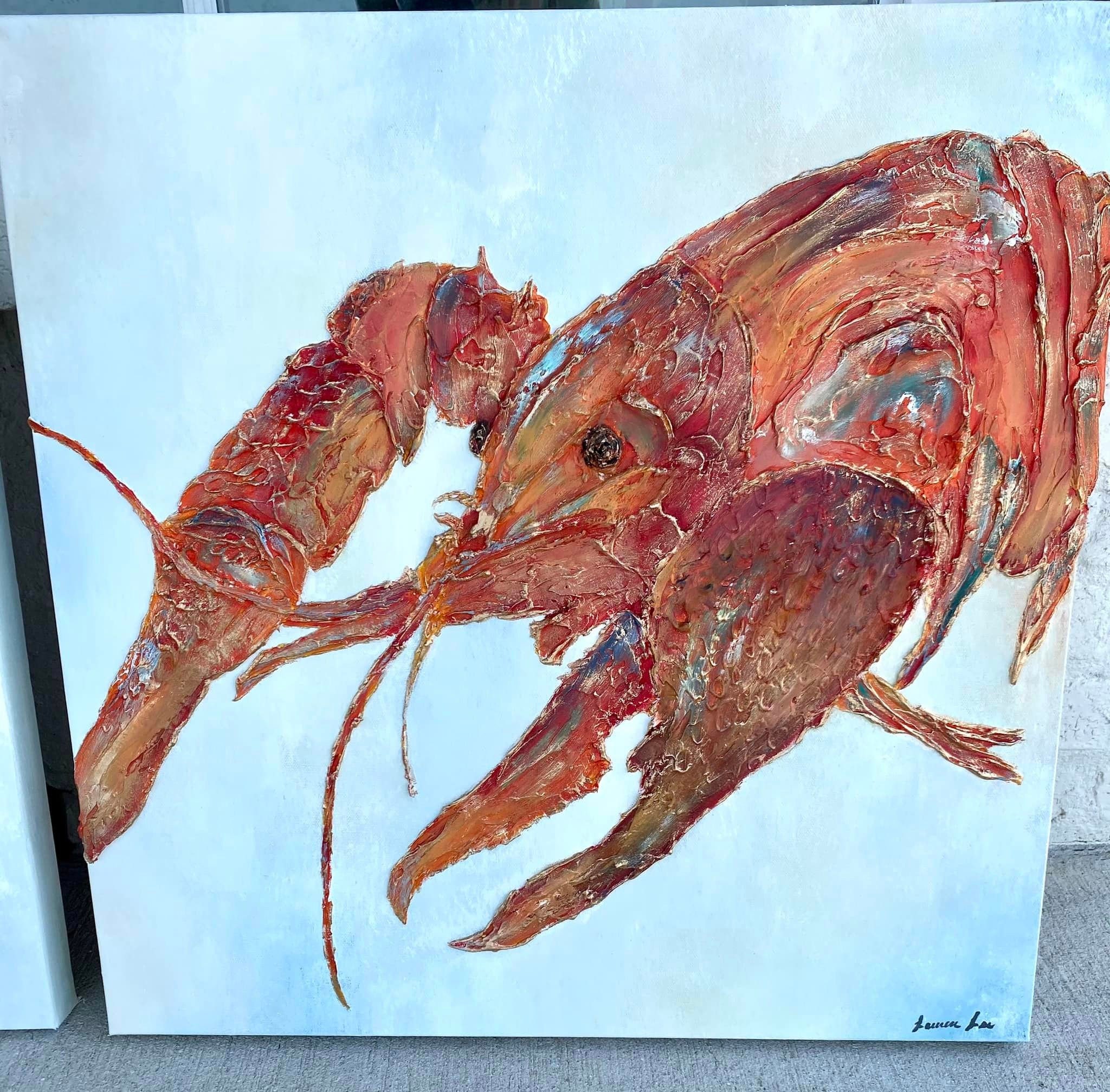 Original Textured Artwork-seafood (crab. Shrimp, Oysters, Crawfish) - Etsy