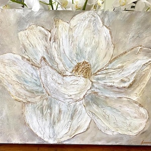 Original Textured Artwork-magnolia (horizontal) - Etsy