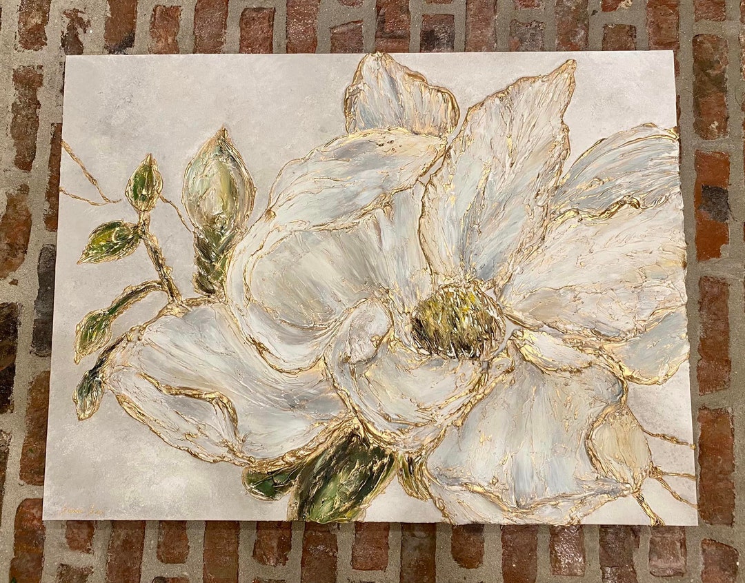 Original Textured Artwork-magnolia - Etsy