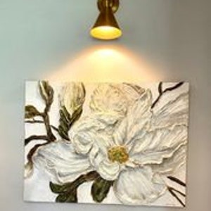 Original Textured Artwork-magnolia (horizontal) - Etsy