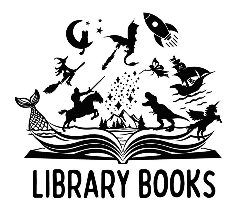 Library Books SVG Digital Download - Etsy