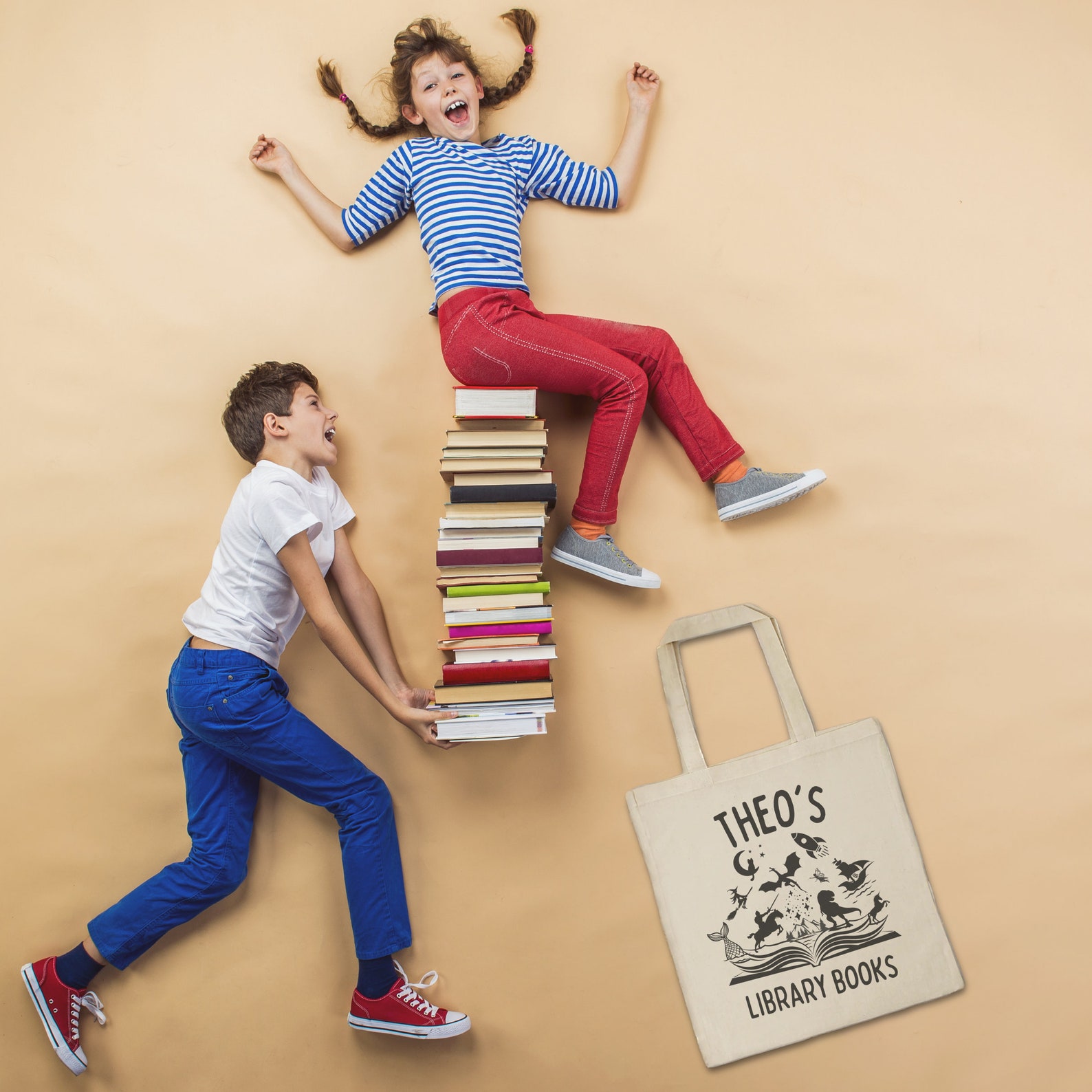 Kids Tote Bag for Library Books - Etsy