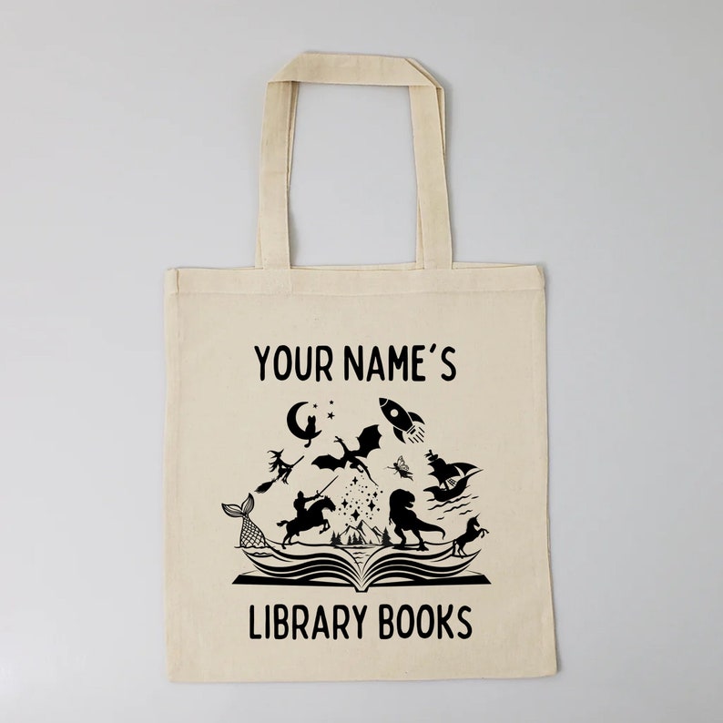Kids Tote Bag for Library Books - Etsy