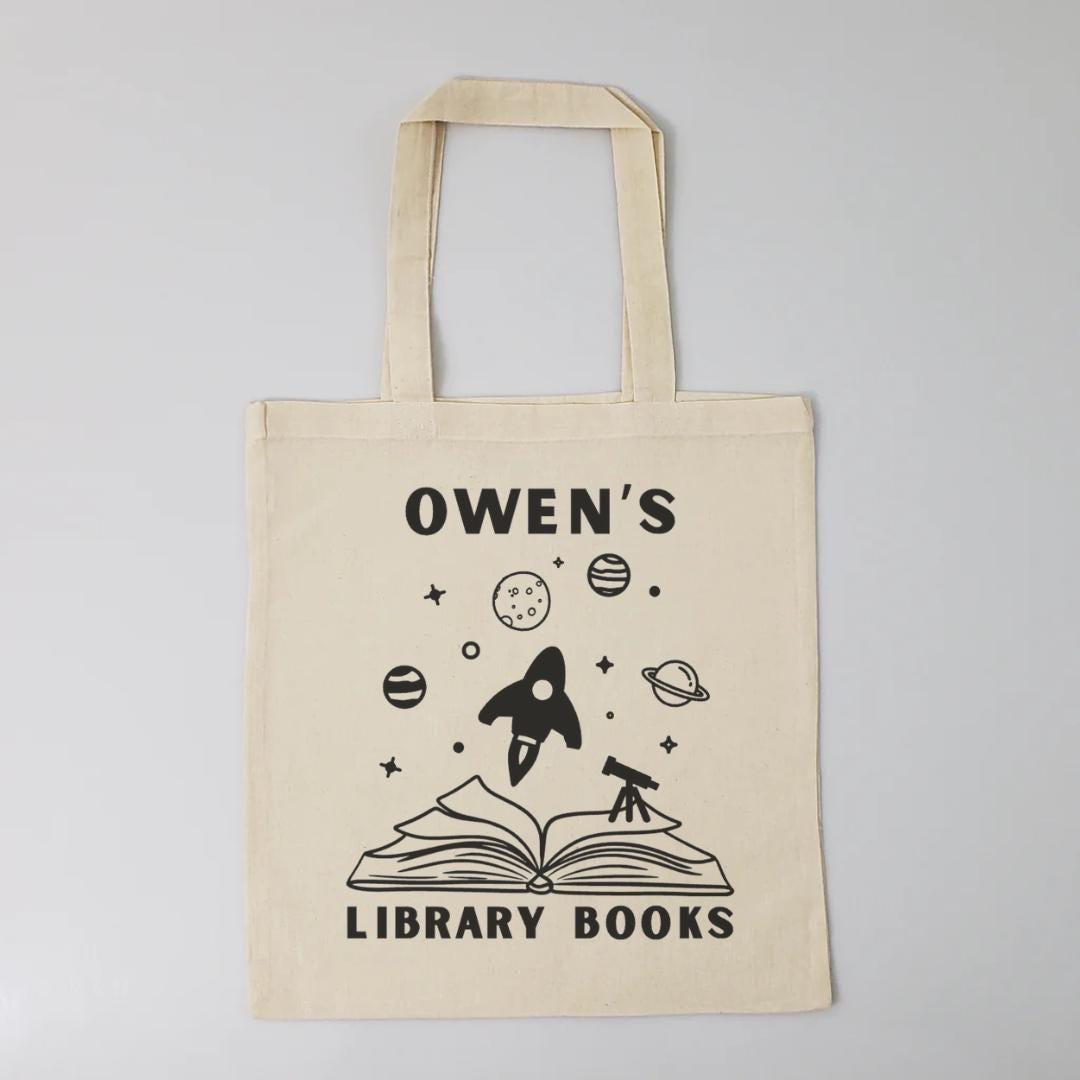 Space-themed Library Book Bag for Kids - Etsy