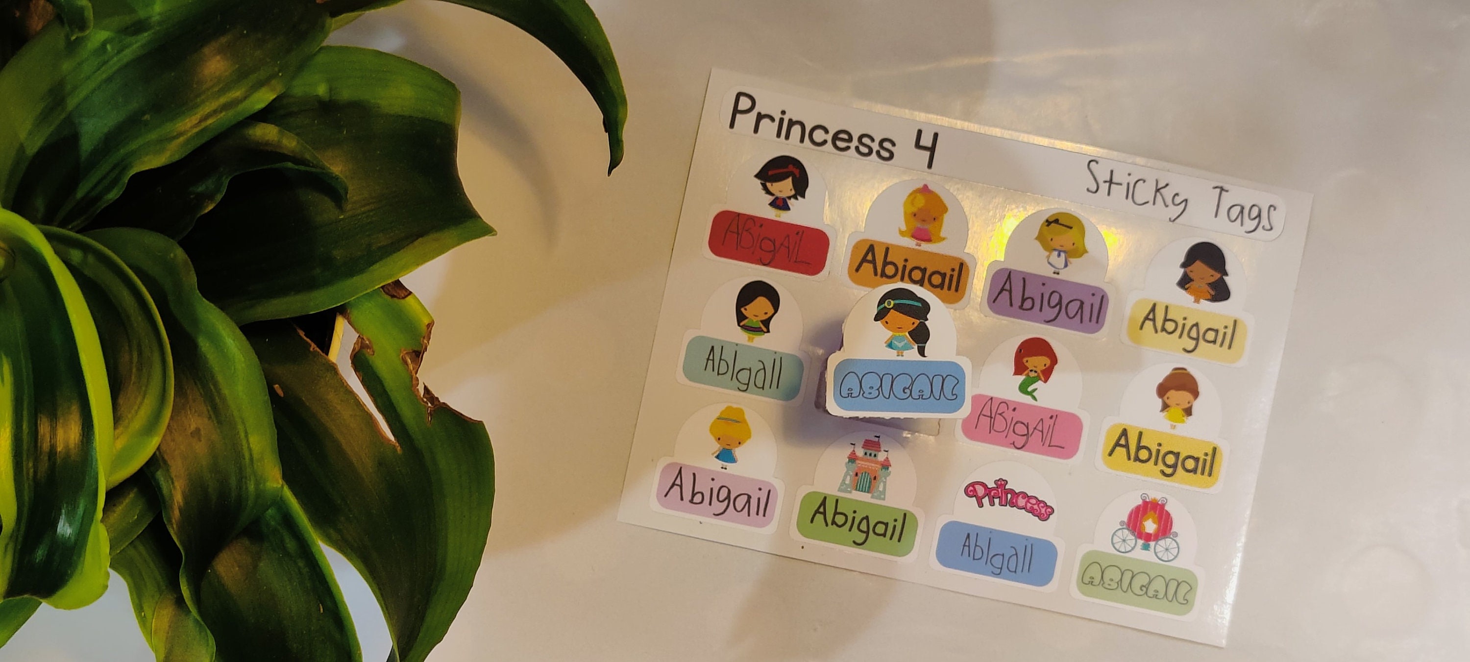 Personalized Princess Die Cut Name Stickers - Kids Name Tags - Daycare ...