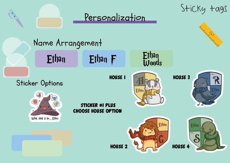 Magical Wizard Name Sticker - Personalized Name Vinyl Decal ...