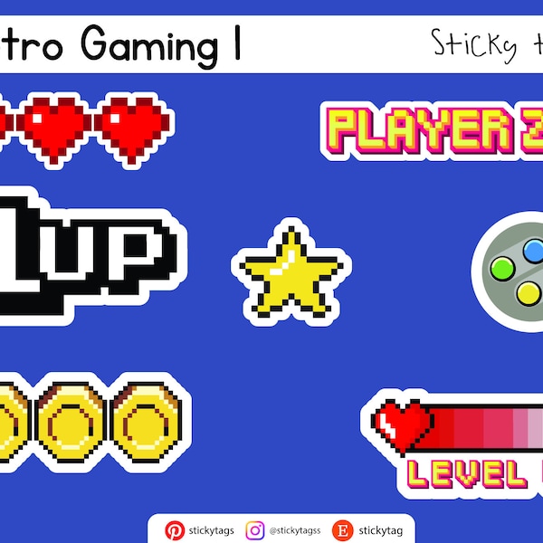 8 Bit Stickers - Etsy