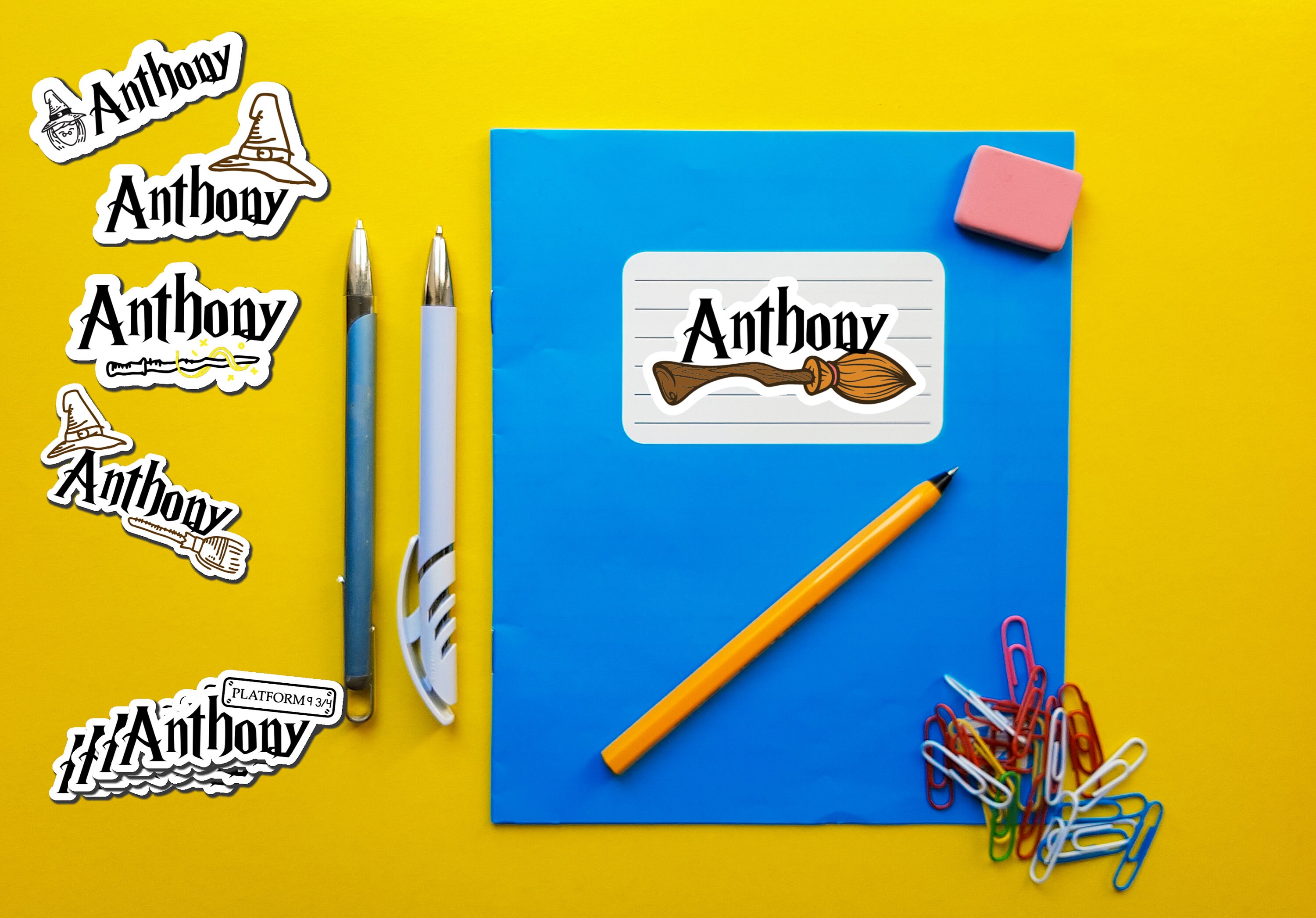 Magical Wizard Name Sticker - Custom Personalized Vinyl Decal for ...