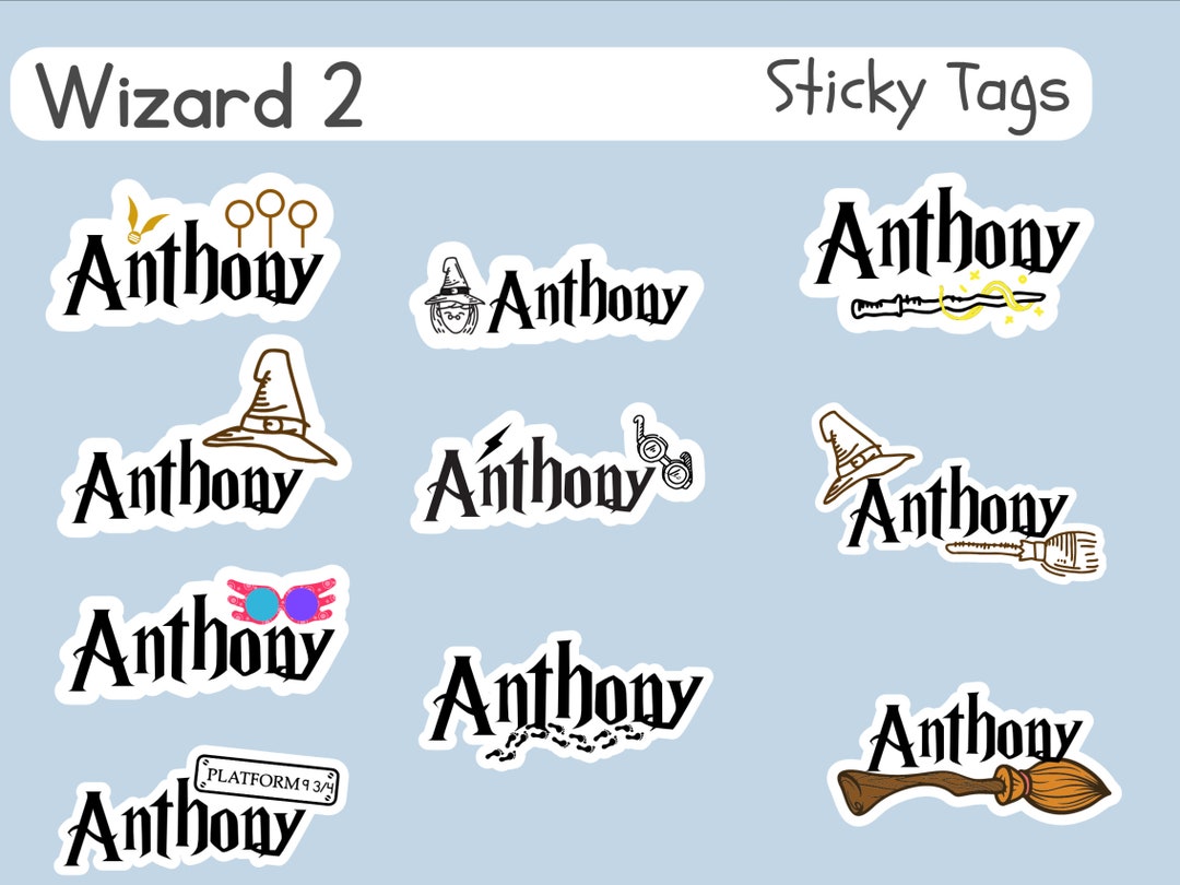 Magical Wizard Name Sticker - Custom Personalized Vinyl Decal for ...