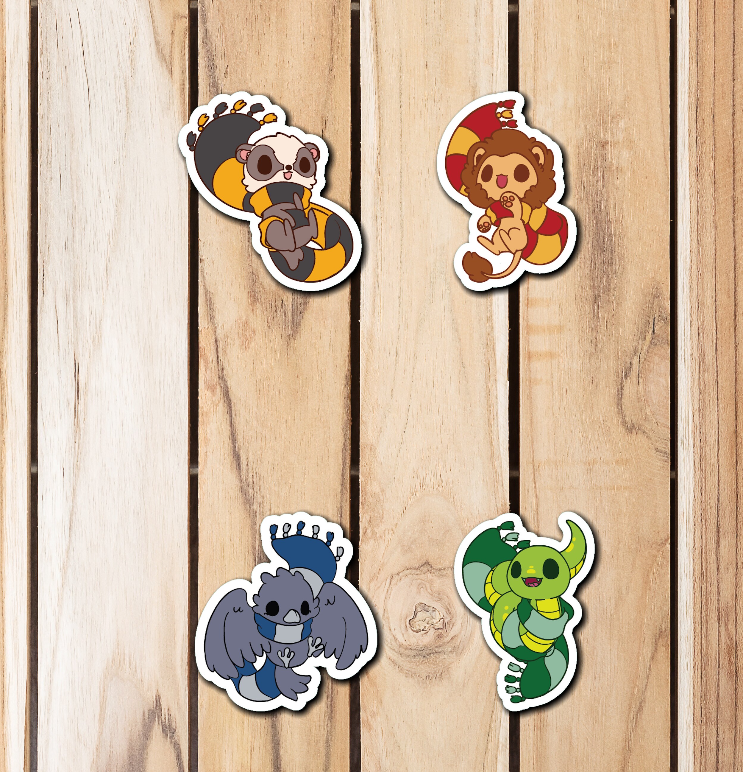 Enchanted Wizard House Mascot Stickers: Channel Your Inner Magic Set 6 ...