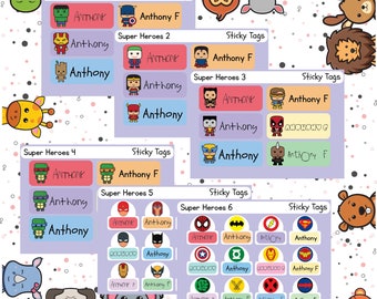 Personalized Die Cut Name Stickers Kids Name Tags Daycare Labels ...