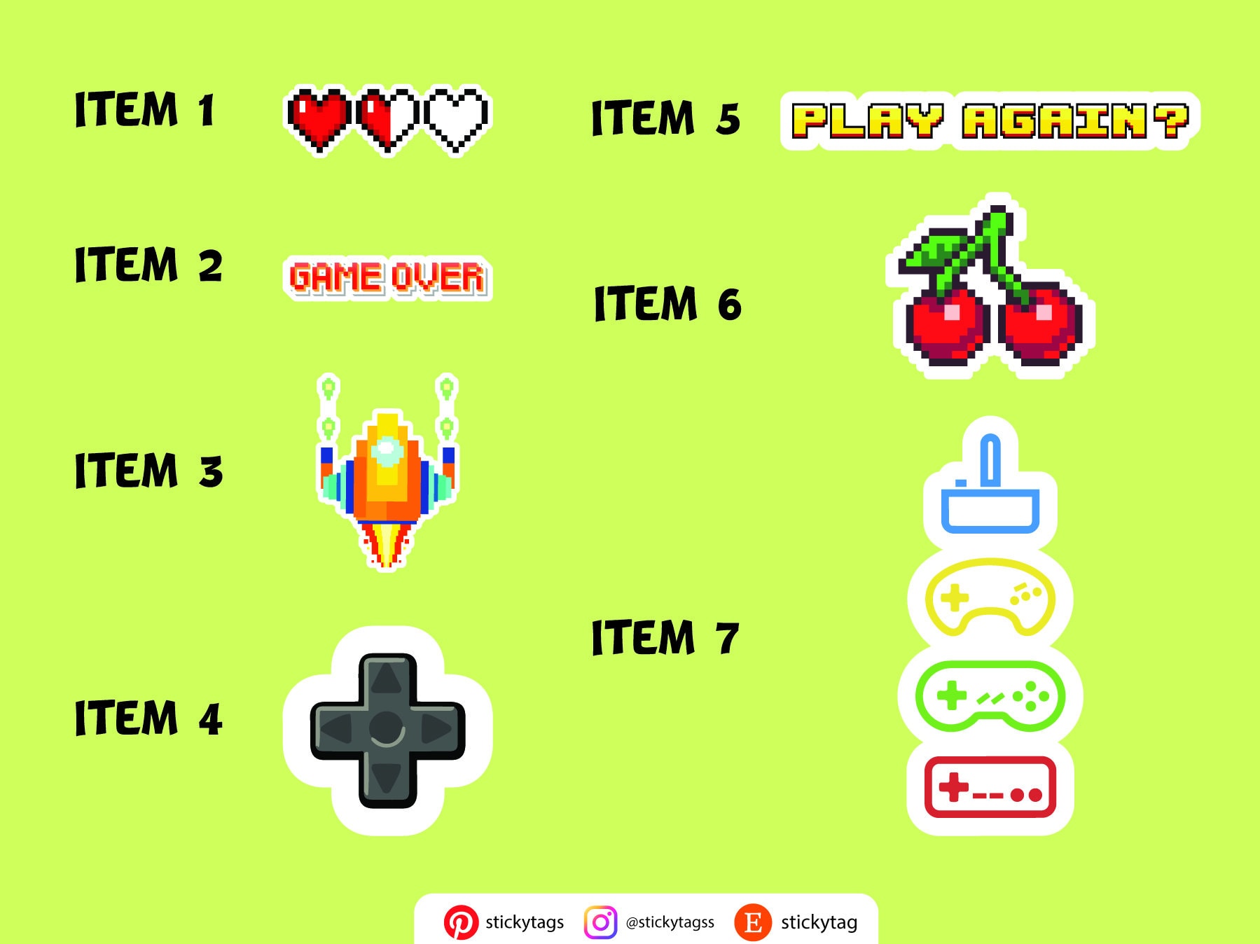 8-bit Retro Gaming Stickers: Nostalgic Video Game Stickers- Set 2 - Etsy