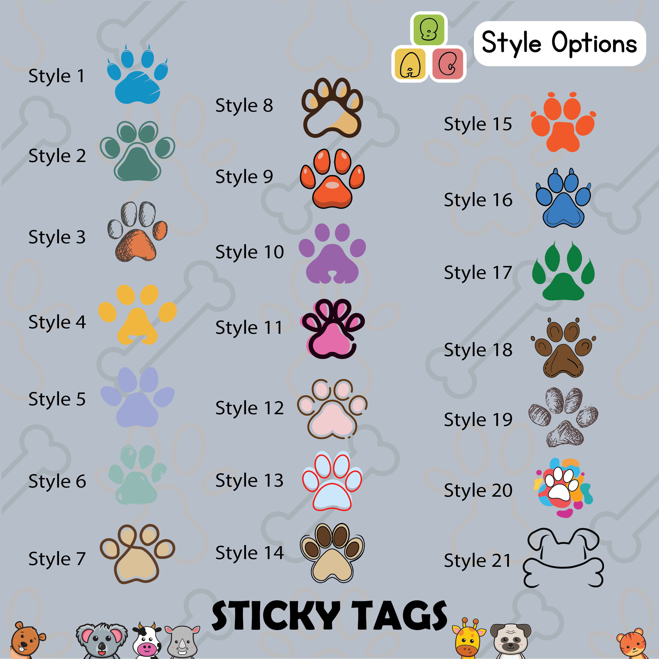 Personalized Pet Name Label Vinyl Sticker With Paw Print | Pet Decal ...