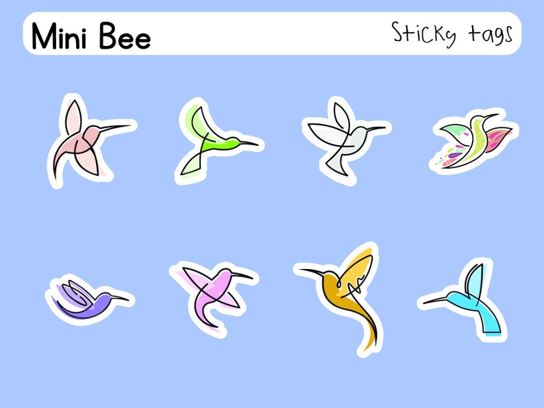 Mini Hummingbird Sticker Packs - Set 1 - Etsy