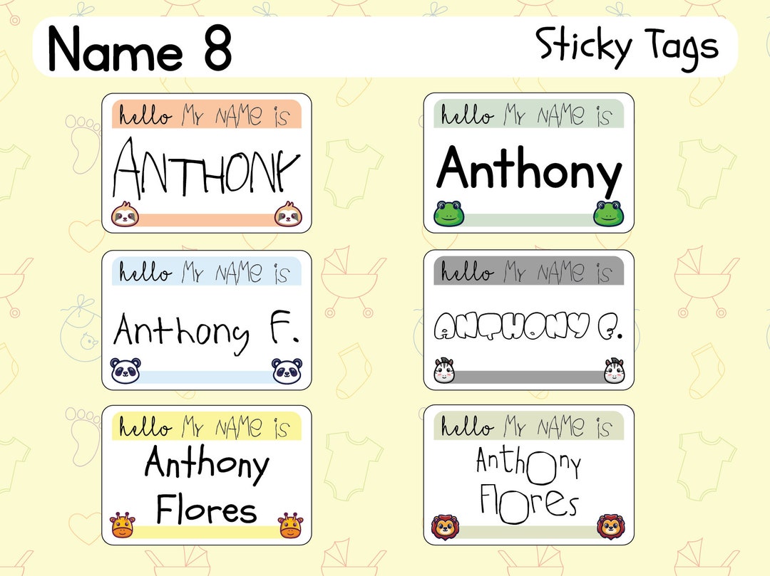 Adorable Hello My Name is Tags for Your Adorable Little One - Set 8 - Etsy