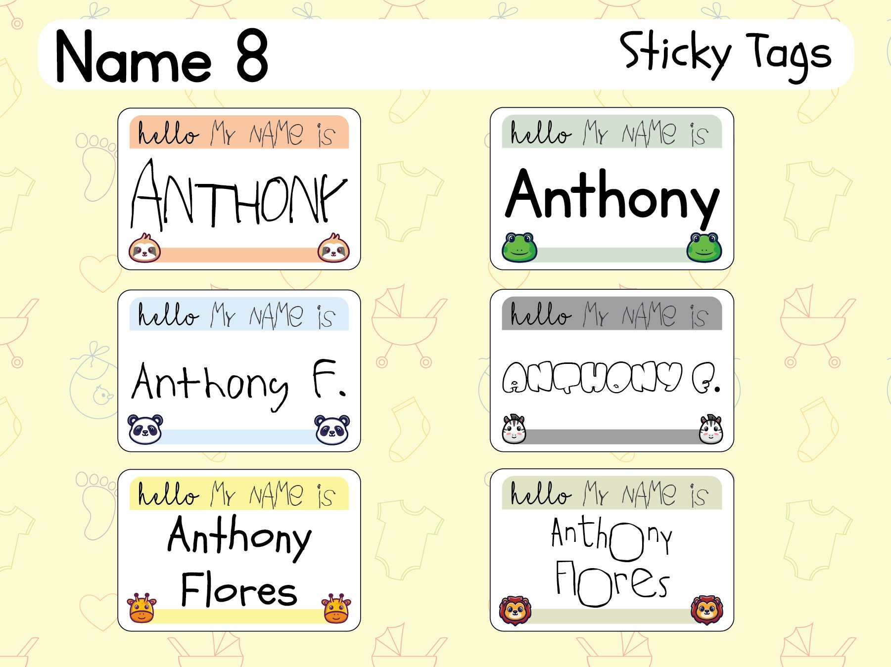 Adorable Hello My Name is Tags for Your Adorable Little One - Etsy